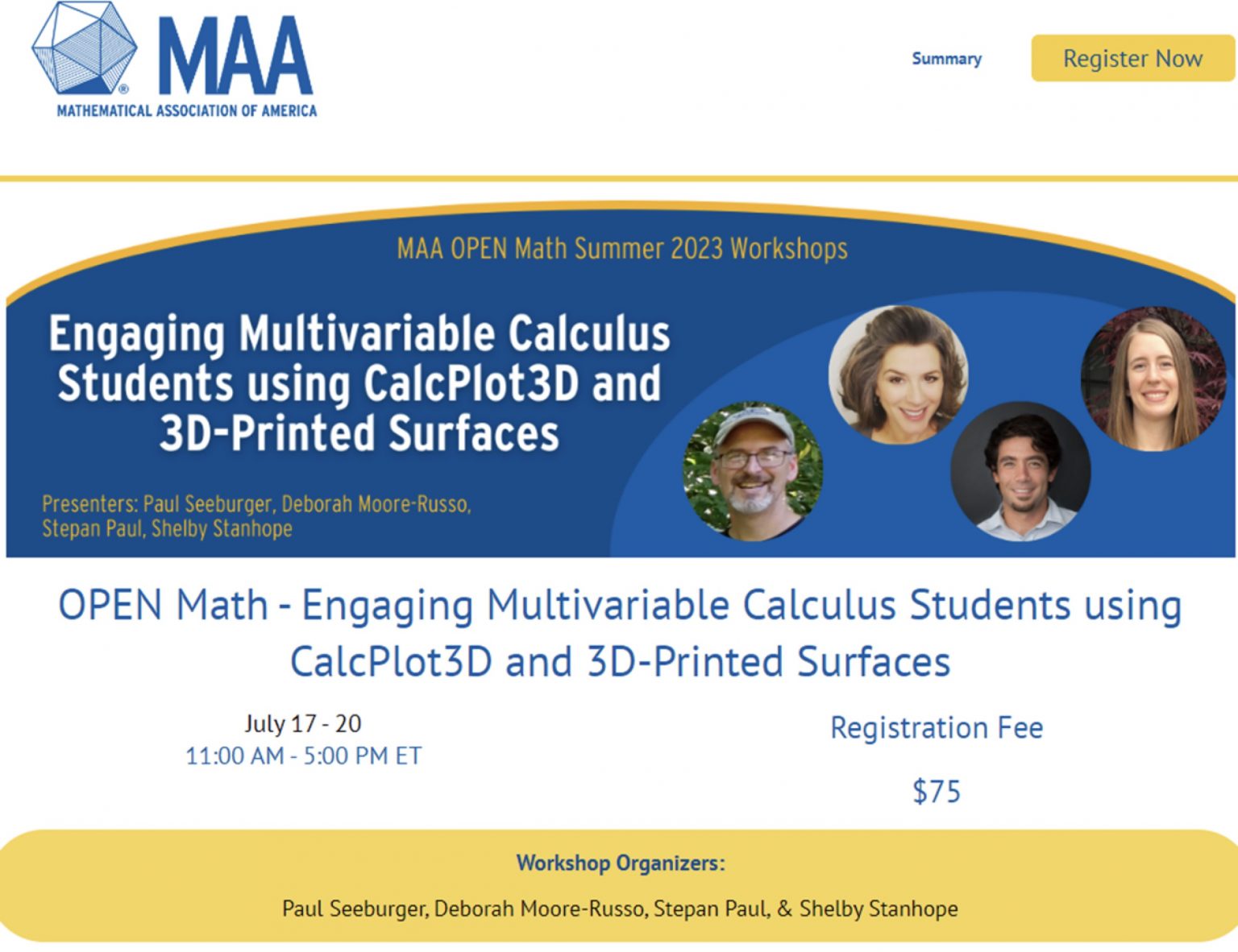 CalcPlot3D Workshops | Visualizing Mathematics in 2D & 3D